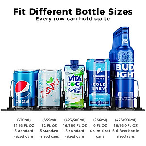 Puricon 2 Pack Skinny Can Drink Dispenser Organizer for Refrigerator Bundle with Drink Organizer for Fridge Pusher Glide