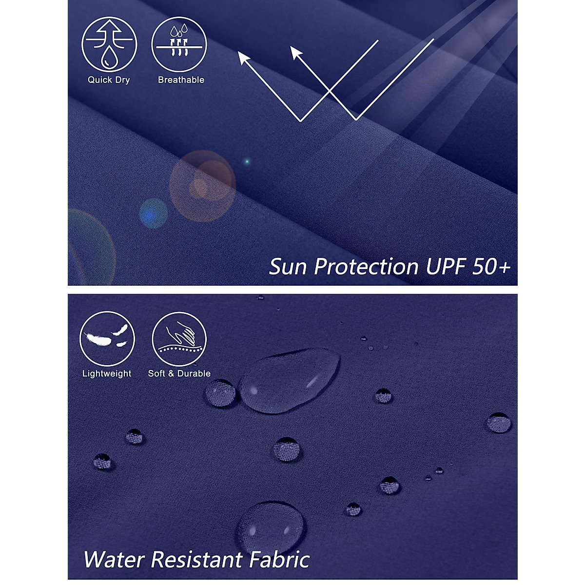 Little Donkey Andy Men's Stretch Quick Dry Cargo Shorts for Hiking, Camping, Travel Navy Size L