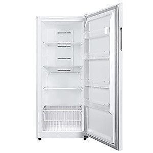 Hamilton Beach HZ8971 17 cu ft Upright Convertible Fridge/Freezer-Frost Free-Reversible Door-Removable Glass Shelves-LED Interior Light, White