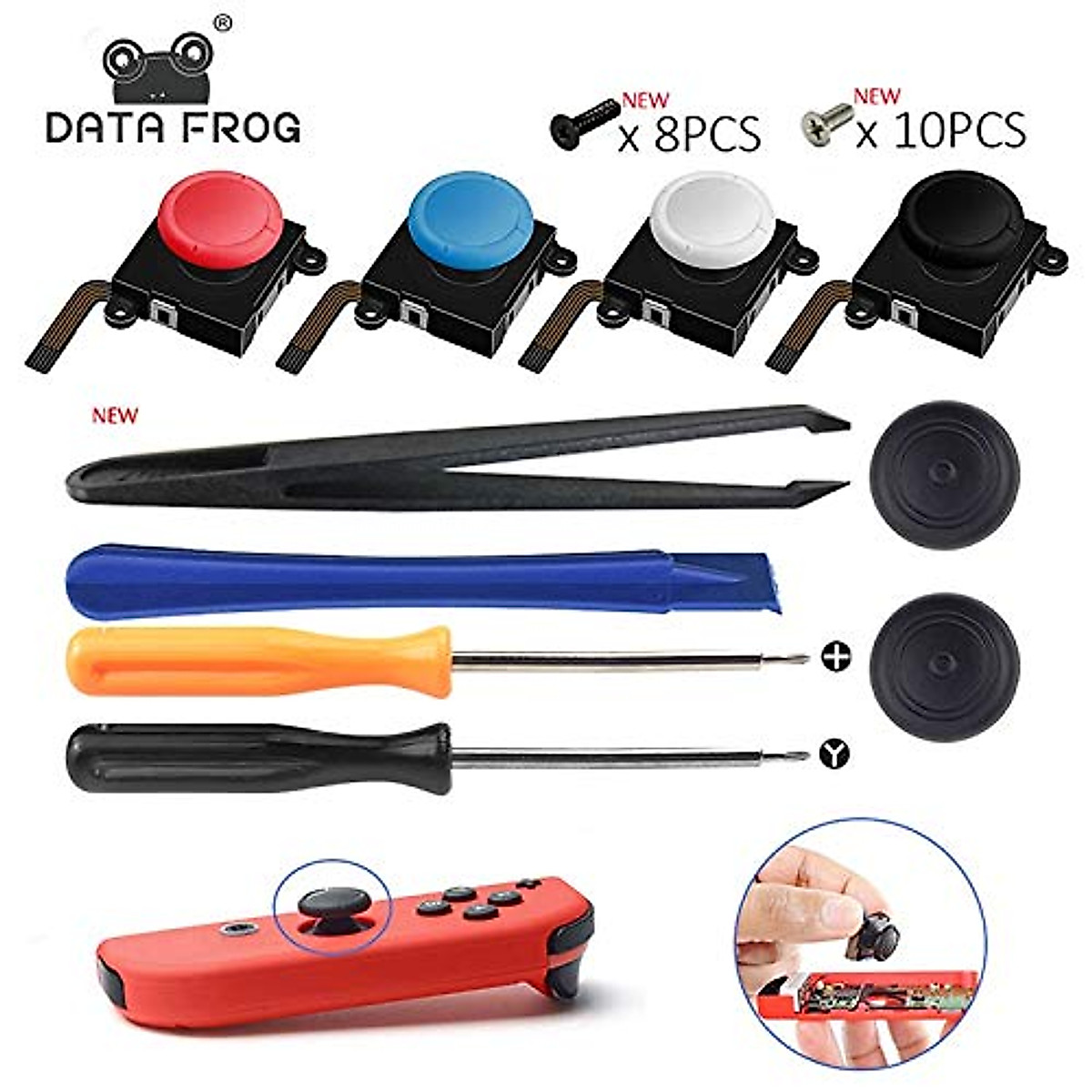 7 In 1 Replacement 3D Analog Joystick Thumb Stick For Nintend Switch Joy Con Controller Sensor Module For Nintend Switch Lite Light Purple