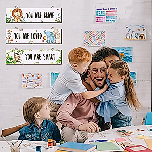 Chunful 4 Pieces Baby Nursery Decor Unframed Wall Art Bedroom Decor Motivational Inspirational Girls Room Decor Adorable Wall Decor with Inspirational Quotes for Boys Girls (Woodland Animal)