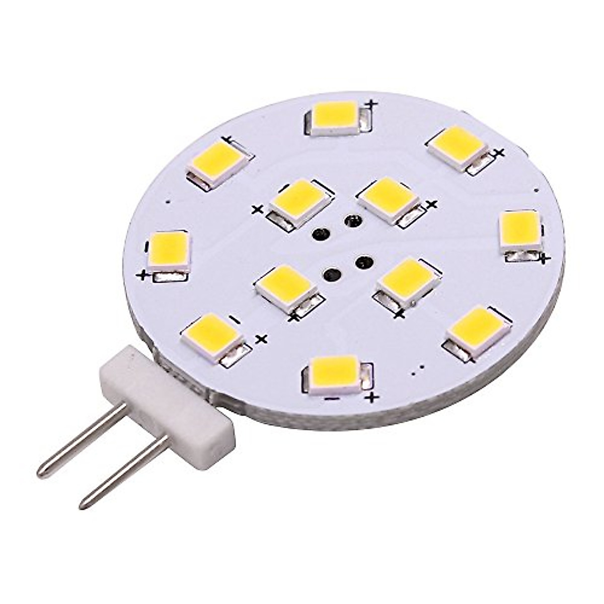 WeiXuan G4 LED Bulb, 35 Watt Equivalent, Bi-Pin LED Disc, JC Side Pin, 12V-24V AC/DC Low Volt, CRI>85, 350 Lumens, Pack 5 (White)