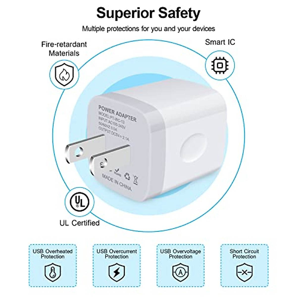 2.1A Dual Port USB Wall Fast Charger Block for iPhone 14 13 12 11 Pro Max,2Pack Android Phone USB Cube Power Adapter Charger Plug for Samsung Galaxy S23 S22 Ultra S21 A54 A34 A53 A14 5G,Pixel 7 Pro 6a
