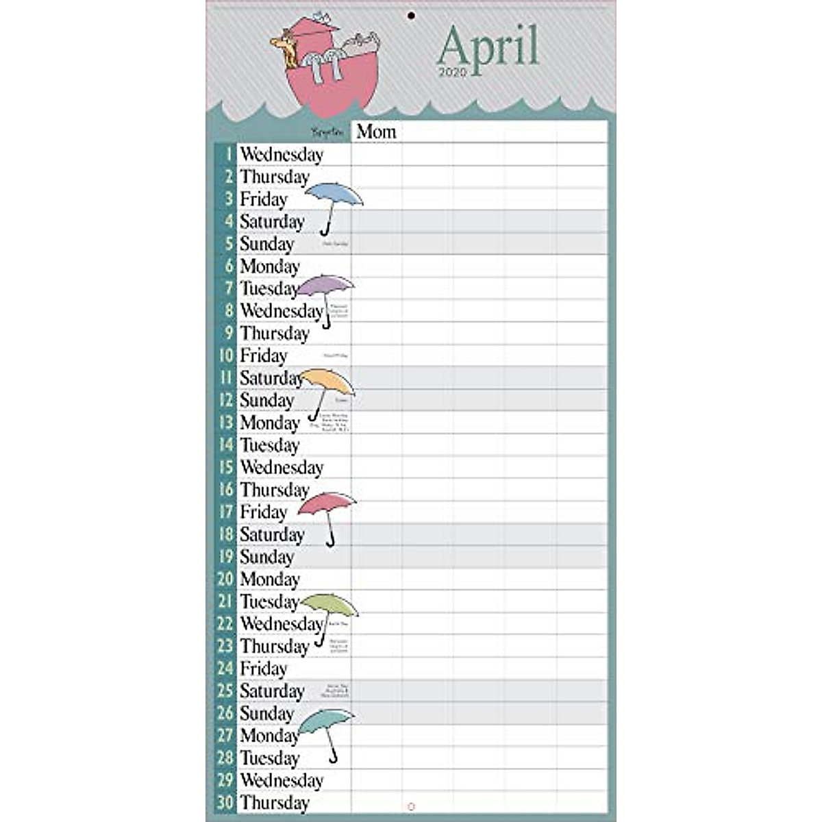 Mom's Family Wall Calendar 2020