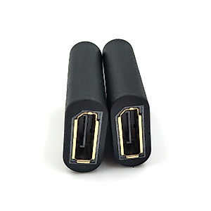Poyiccot Displayport to Displayport Coupler, 2Pack DisplayPort (DP) Female to DisplayPort (DP) Female Convertor Extension Adapter Black (DP to DP Coupler)