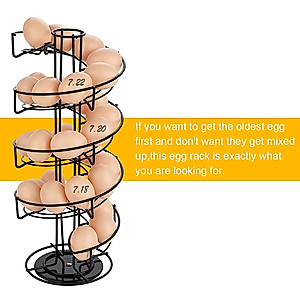 Toplife Spiral Design Metal Egg Skelter Dispenser Rack, Storage Display Rack, Black