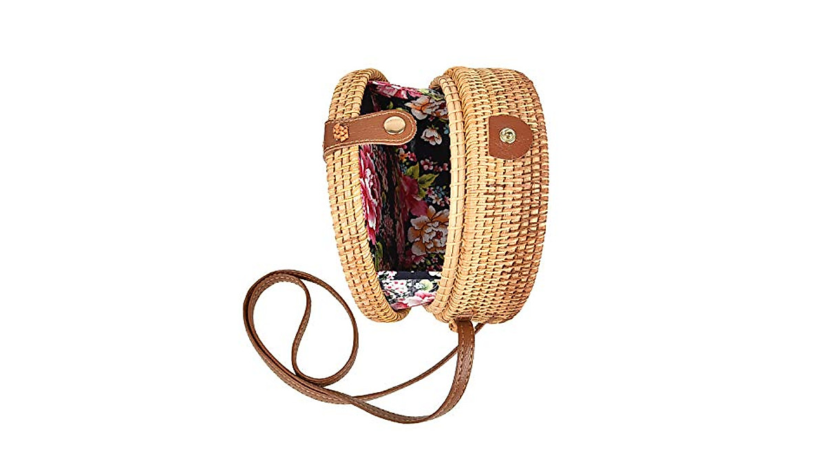 Yunno Handwoven Rattan Bag - Eco-Friendly Boho Chic Crossbody