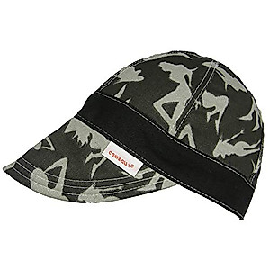 Comeaux Caps Black/Gray Reversible Welding Cap Silhouette Size 7 3/4
