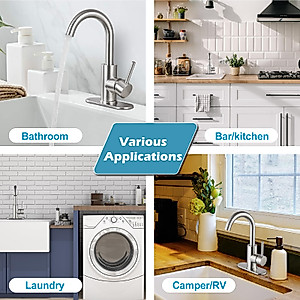 Midanya Wet Bar Sink Faucet for Bathroom Kitchen Small Farmhouse Vanity Lavatory Faucet Single Handle Utility Marine Faucet,Modern,Brushed Nickel