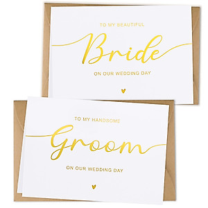DDLP To My Groom on Our Wedding Day Card Groom Card from Bride To My Bride on Our Wedding Day Card Bride Card from Groom Wedding Cards for Bride and Groom