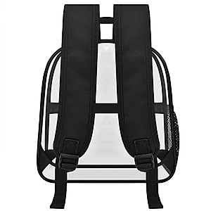 USPECLARE Clear Small Backpack Stadium Approved, Water proof Transparent Backpack for Work & Sport Event… (black)…