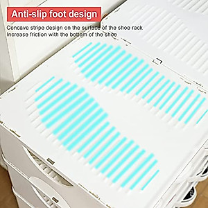 TXALWIQ 6-Tier Shoe Rack,Stackable Shoe Storage Organizer for Bedroom Entryway, Adjustable Shoe Rack,Shoe Slots Organizer Shelf, Easy Clean Shoe Tower Rack,White