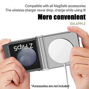 GALAPPLE Magnetic for Samsung Galaxy Z Flip 5 Clear Case with Hinge Protection [Compatible with Magsafe Chager] Buttons Touchable, Slim Hard Material Phone Cover for Z Flip 5 5G/Resist Yellow