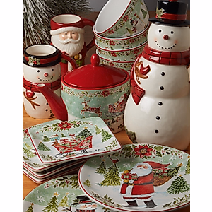 Certified International Joy of Christmas 9" Salad/Dessert Plates, Set of 4 Assorted Designs, Multicolor