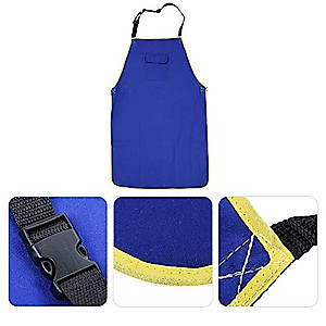 Tear-Resistant Washable Welders Accessory Comfortable Fire Resistant Apron, Blue Durable Flame Retardant Apron, for Cutting Welding