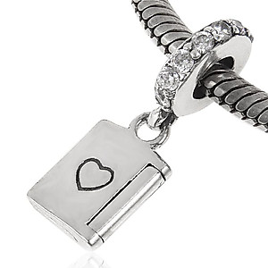 Happy Birthday Day Charm 925 Sterling Silver Cake Charm Book Charm for Pandora Bracelet (B)