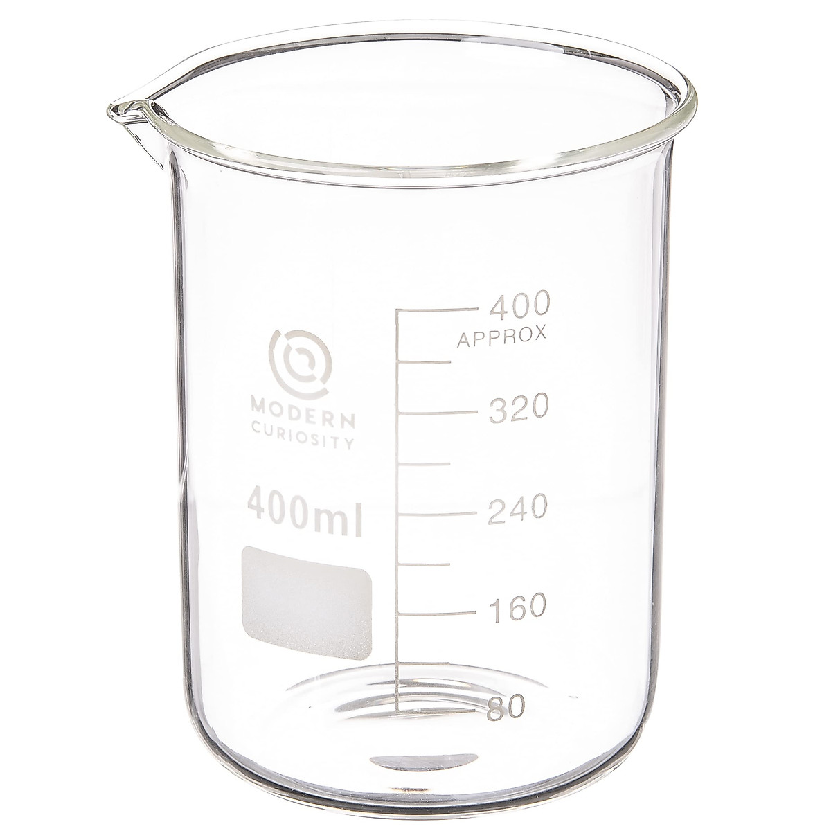 Glass Beakers Set - Science, Chemistry Classroom Supplies - Borosilicate Glass - Education, Research Equipment for Industrial and Academic Labs (400mL, 4-Pack)
