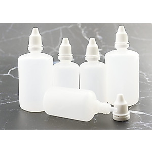 CCHW 100ml 50ml Plastic Squeezable Dropper Bottles, 5pcs (3x50ml+2x100ml) Empty Refillable Plastic Dropper Bottle Dropping Bottles (Drops of Plug can Removable) Bottle Eye Liquid Dropper, white