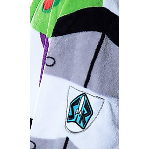 Disney Men's Toy Story Buzz Lightyear Costume Ultra-Soft Fleece Plush Hooded Robe Bathrobe (2X/3X)