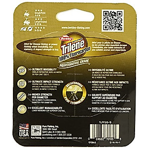 Berkley Trilene® 100% Fluorocarbon, Clear, 15lb | 6.8kg, 200yd | 182m Fishing Line, Suitable for Freshwater Environments