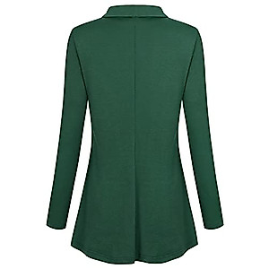 Ouncuty Women Fall Tunics,Womens Long Sleeve Fashion Tunic Tops 2024 Formal Maternity Blouses Shirts V Neck Dresses for Leggings Ladies Gifts Christmas Sweatshirts Pullover Green Large