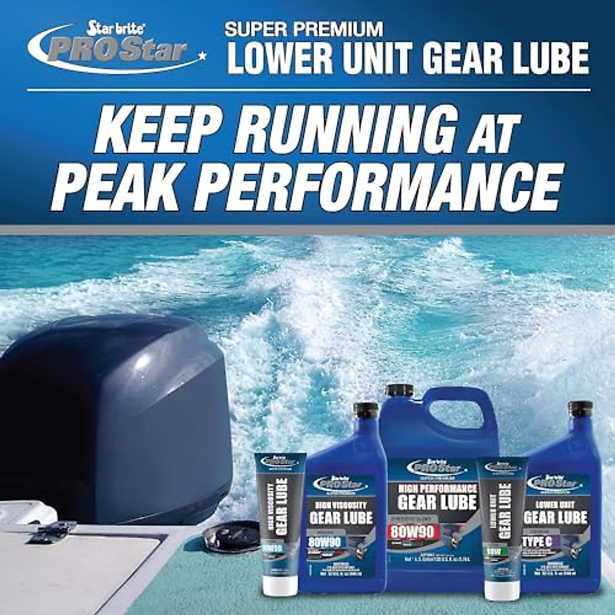 STAR BRITE High Viscosity Lower Unit Gear Lube 80W90 - Anti-Wear, Rust & Corrosion Inhibitors, Ideal for Outboard Motors & Stern Drives - 32 OZ (027032)