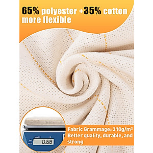 40" × 40" Large Overlocking Tufting Cloth with Marked Lines- Primary Monk's Cloth Punch Needle Fabric for DIY Rug-Punch Tufting Gun