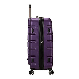 Rockland Melbourne Hardside Expandable Spinner Wheel Luggage, Purple, Checked-Large 28-Inch