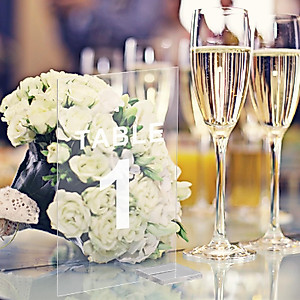 uxcell 30pcs Clear Arch Acrylic Sign with Stand, Acrylic Arch Table Numbers for Wedding Reception Party Restaurant Centerpieces Decor (5.9 Inch x 4 Inch)