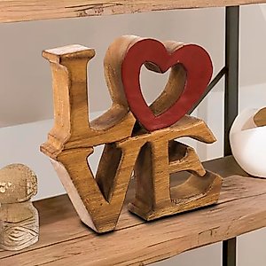 Decozen Handcrafted Solid Wood Sculpture from Daughter, Son, Husband - Ideal for Home, Mantel, Fireplace, and Foyer Decor - Tabletop Accent