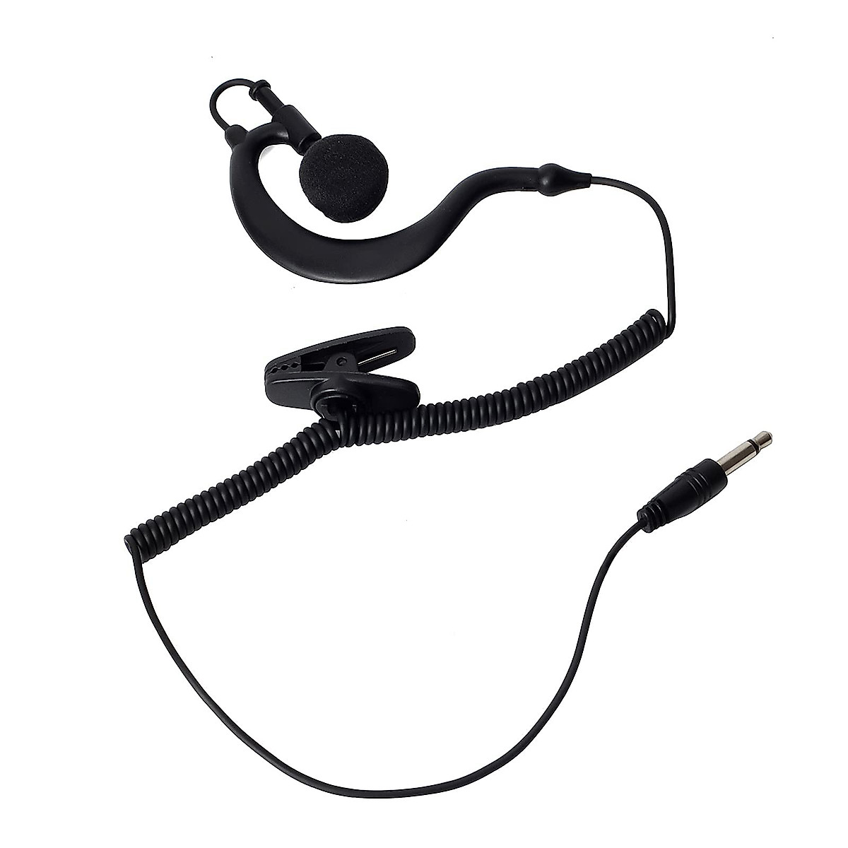 UAYESOK G Shape 3.5mm Police Receive/Listen Only Earpiece Soft Ear Hook Surveillance Headset for Radio Speaker Mics,Shoulder Mics Black