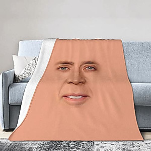Nicolas Cage Blanket Ultra Soft Throw Blankets Warm Flannel Blanket All Seasons Blankets for Sofa Bed Travel and Camping 3D Print Design 50"x40"