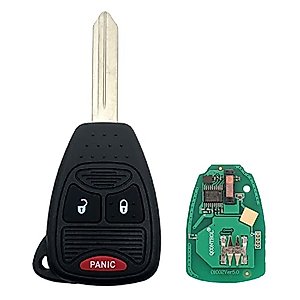 3 Buttons Keyless Remote Car Key Fob Fit for Chrysler 200/300/ Aspen/Dodge Charger/Ram/Durango/Wrangler/Commander OHT692427AA (Black)