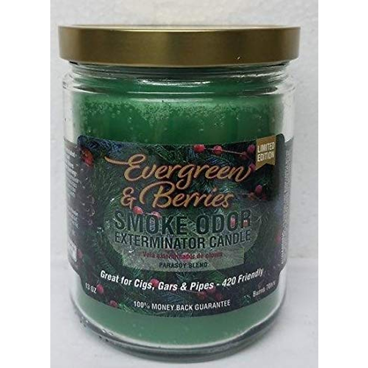 Smoke Odor Exterminator 13oz Jar Candles (Evergreen & Berries, 2)