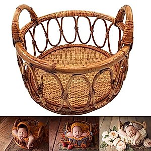 Newborn Photography Basket,Vintage Handmade Basket for Boy or Girl,Newborn Photography Props,Baby Photoshoot Props,Baby Chairs for Newborns,Doll Bed,Baby Photo Props,Newborn Props for Photography
