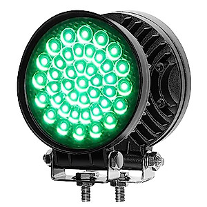 Green Led Pods, 4.5 inch Round Light Bar, Waterproof 41W 4100LMS Spot Off-Road Work Driving Light for Trucks SUV ATV Boat Marine RV Tractor UTV Hunters Motorcycle 12V 24V, Fog Tail Bumper Roof Hood