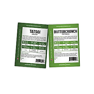 Hydroponic Seeds for Planting Planting Indoors and Outdoor 5 Variety Pack - Tatsoi, Kale, Buttercrunch, Romaine and Loose Leaf Lettuce Seeds by Gardeners Basics