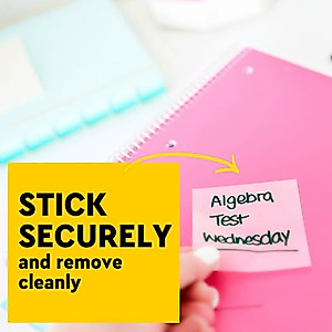 Post-it Transparent Notes, 2.8 in. x 2.8 in., Blue, Pink, Green and Orange Sticky Notes, School Supplies, Office Products, Great for Studying, 8 Pads