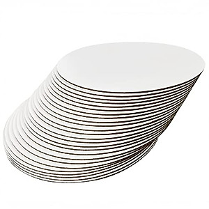 CHERRY 25-Pack 10 inch Sturdy Round Cake Boards, White Cardboard Cake Circles plate Scalloped Base,Pack of 25