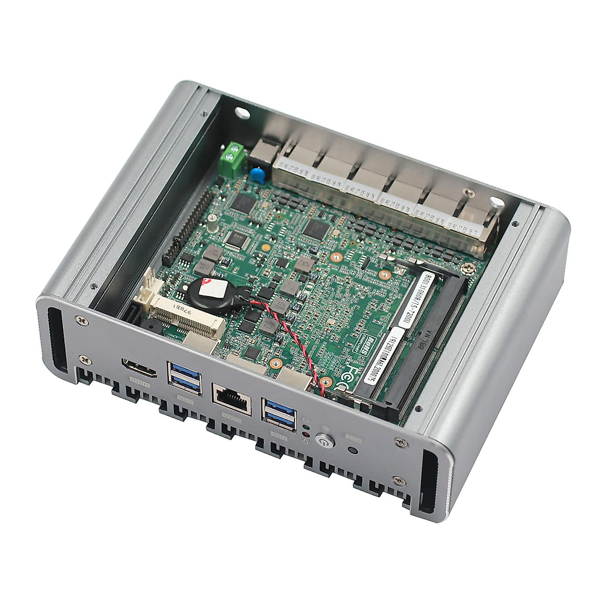 HUNSN Micro Firewall Appliance, Mini PC, OPNsense, VPN, Router PC, Intel Core I7 1165G7, RJ07, AES-NI, 6 x Intel 2.5GbE I226-V LAN, COM, HDMI, 16G RAM, 256G SSD