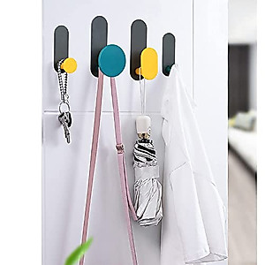 4 Pack Hooks Utility Hooks Decorative Wall Hangers Hooks Coat Hook Key Hook Heavy Duty Hooks for Office Bathroom Kitchen Kid’s Room Bedroom (Grey)