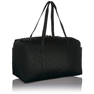 Vera Bradley Women's Performance Twill Large Travel Duffle Bag, Black, One Size