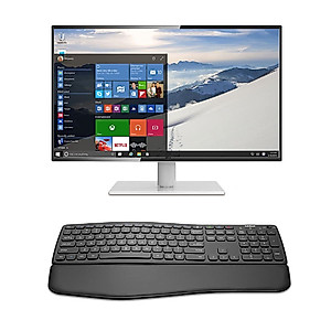 Arteck Bluetooth Keyboard Universal Wave Ergonomic Keyboard with Palm Rest Multi-Device Full Size Wireless Keyboard for Windows iOS iPad OS Android, Computer Desktop Laptop Surface Tablet Smartphone