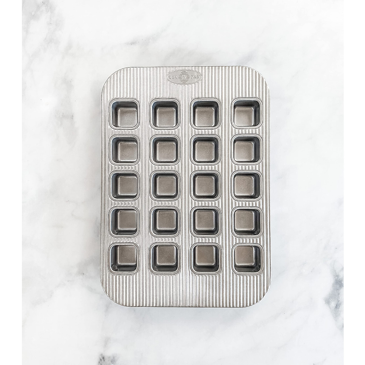 USA Pan Bakeware Aluminized Steel Brownie Bite Pan, 20 Well