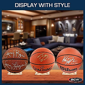 BCW Acrylic Basketball Stand Football Stand Soccer Ball Stand - Sleek Anti-Slip Design | Basketball, Soccer, Football Holders for Display | Football Display, Soccer Display & Basketball Display