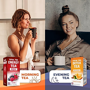 TotalTea Caffeine Free Detox Tea, Slimming Tea with Chamomile, Ginger root tea, and Hibiscus for Colon Cleanse and Weight L0SS – Natural Citrus Cinnamon Herbal Tea for Digestive Health (25 Bags)