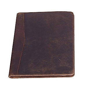 KomalC Leather Business Portfolio with Luxury Pen Folder Personal Organizer, Luxury Full Grain Leather Padfolio, Leather Folder (Buffalo Distressed Tan)