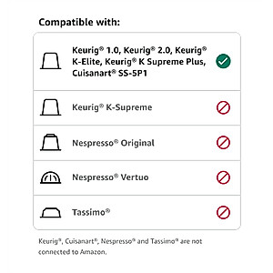 Amazon Brand - Happy Belly Espresso Roast Coffee Pods (Dark Roast), Compatible with K-Cup Brewer, 96 Count