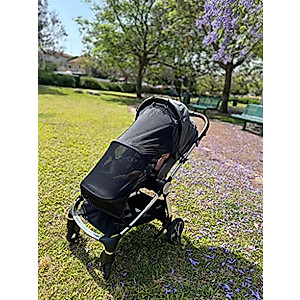 Stroller Sun Shade (Large) - Universal Adjustable SPF 30+ Sunshade with See Through, Sun Shade for Strollers, Canopy Stroller Sun Shade, Stroller Sun Shade Extender, Shade Cover for Stroller, IntiMom