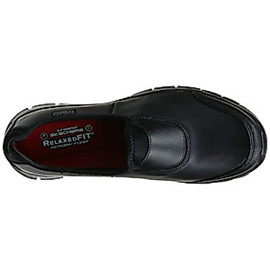 Skechers for Work Women's Sure Track Slip Resistant Shoe, Black, 7.5 M US